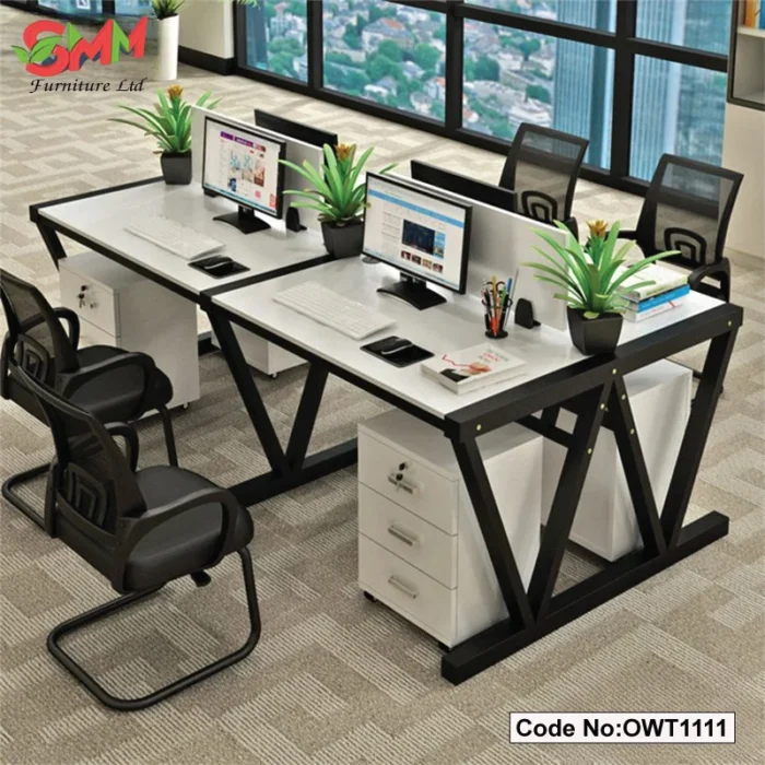 Modern Office Staff Desk With Partition | OWT1111 - SMM Furniture Ltd