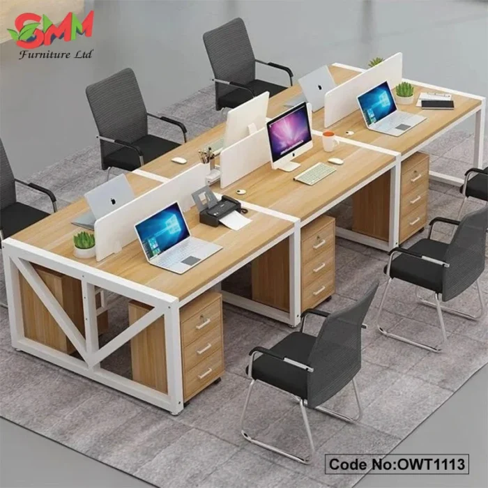 Modern Office Workstation Staff Table With Partition | OWT1113 - SMM ...
