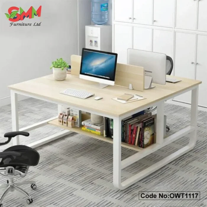 Office Workstation Desk with Storage Shelves | OWT1117 - SMM Furniture Ltd